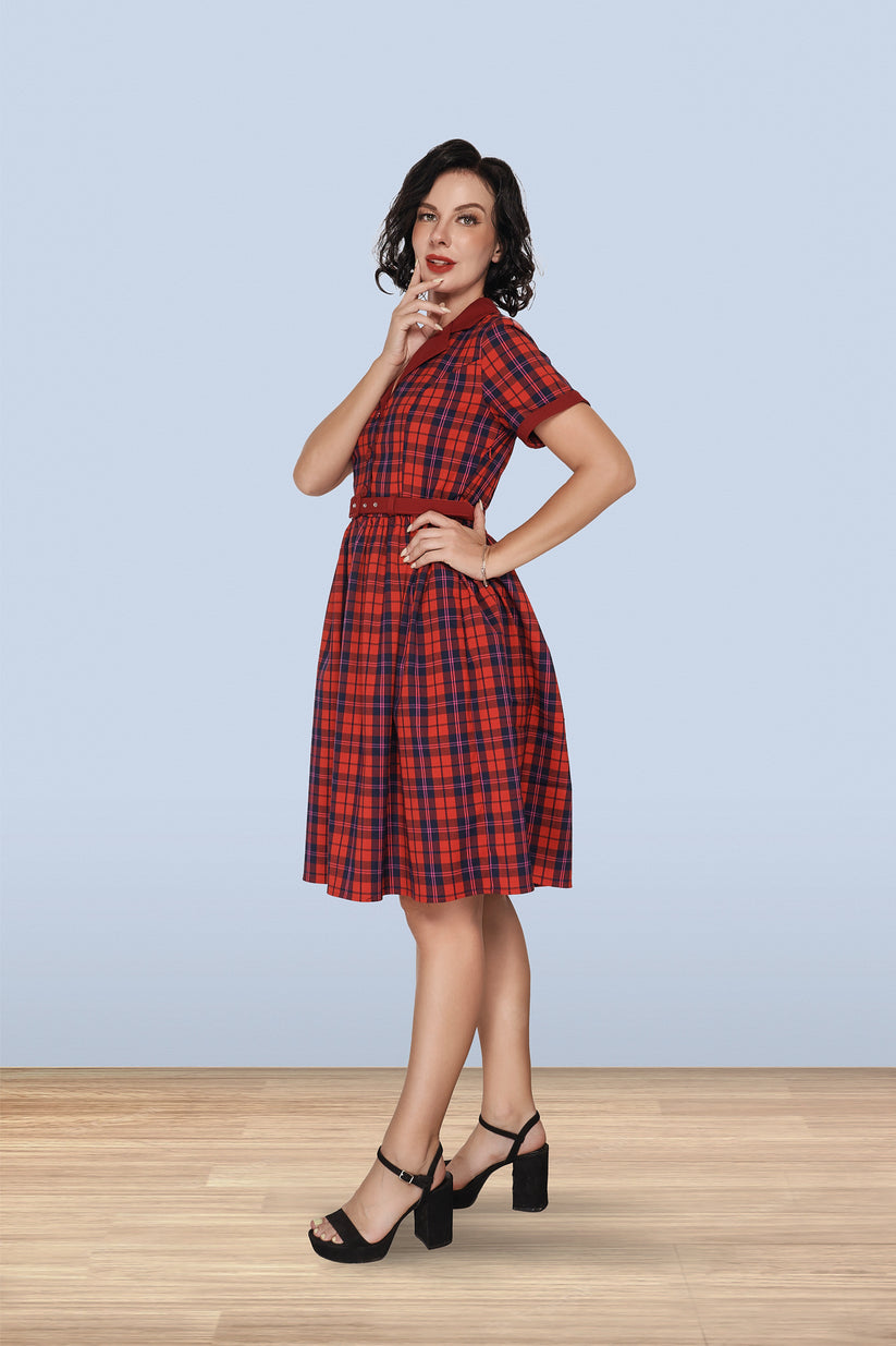 Checkers Flared Dress – Lindy Bop
