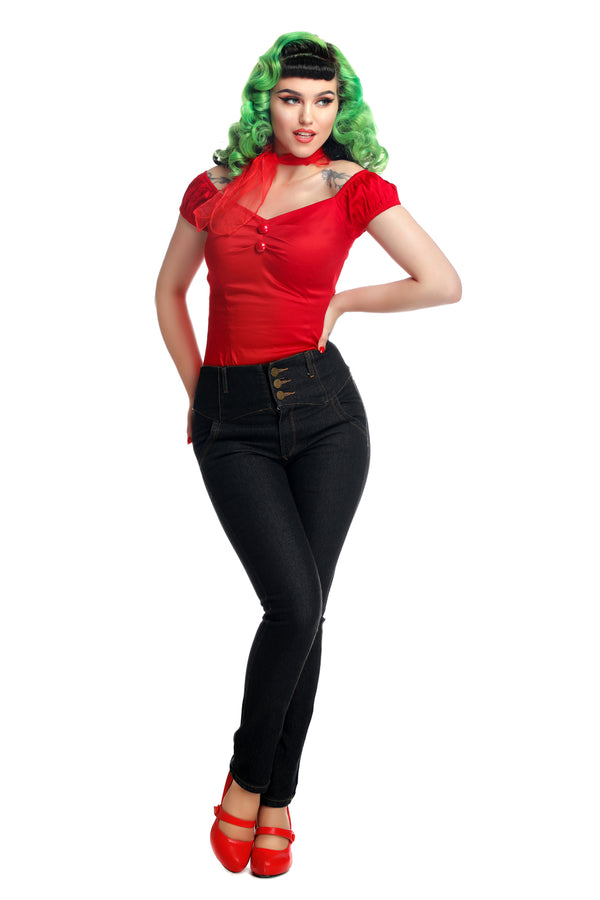 Rebel Kate Denim Jeans Plain Black – Lindy Bop