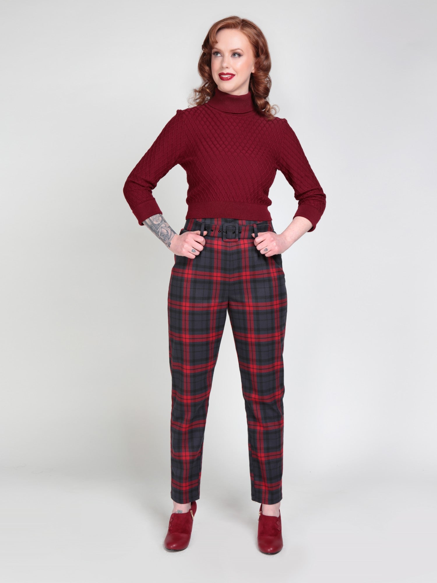 Thea Smoky Check Trousers – Lindy Bop